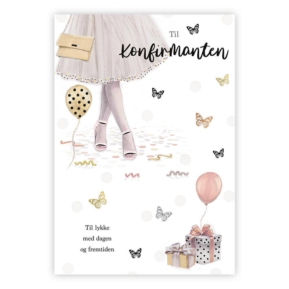 Dobbelt konfirmasjonskort Til lykke med A6 dobbelt kort - Inspirasjon Forlag AS